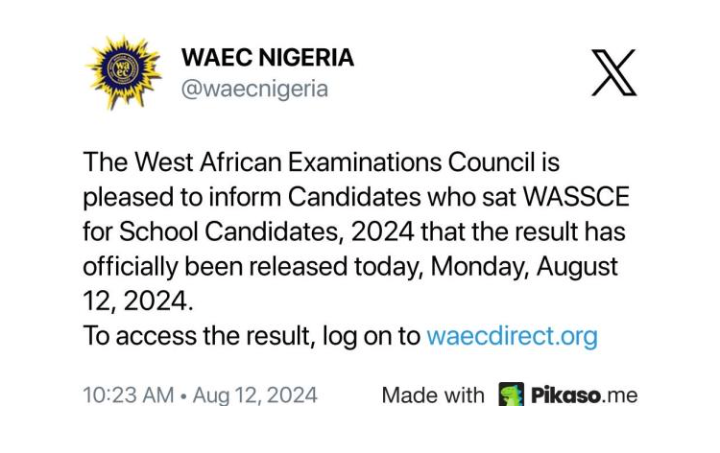 WAEC Releases 2024 Examination Result - Street News